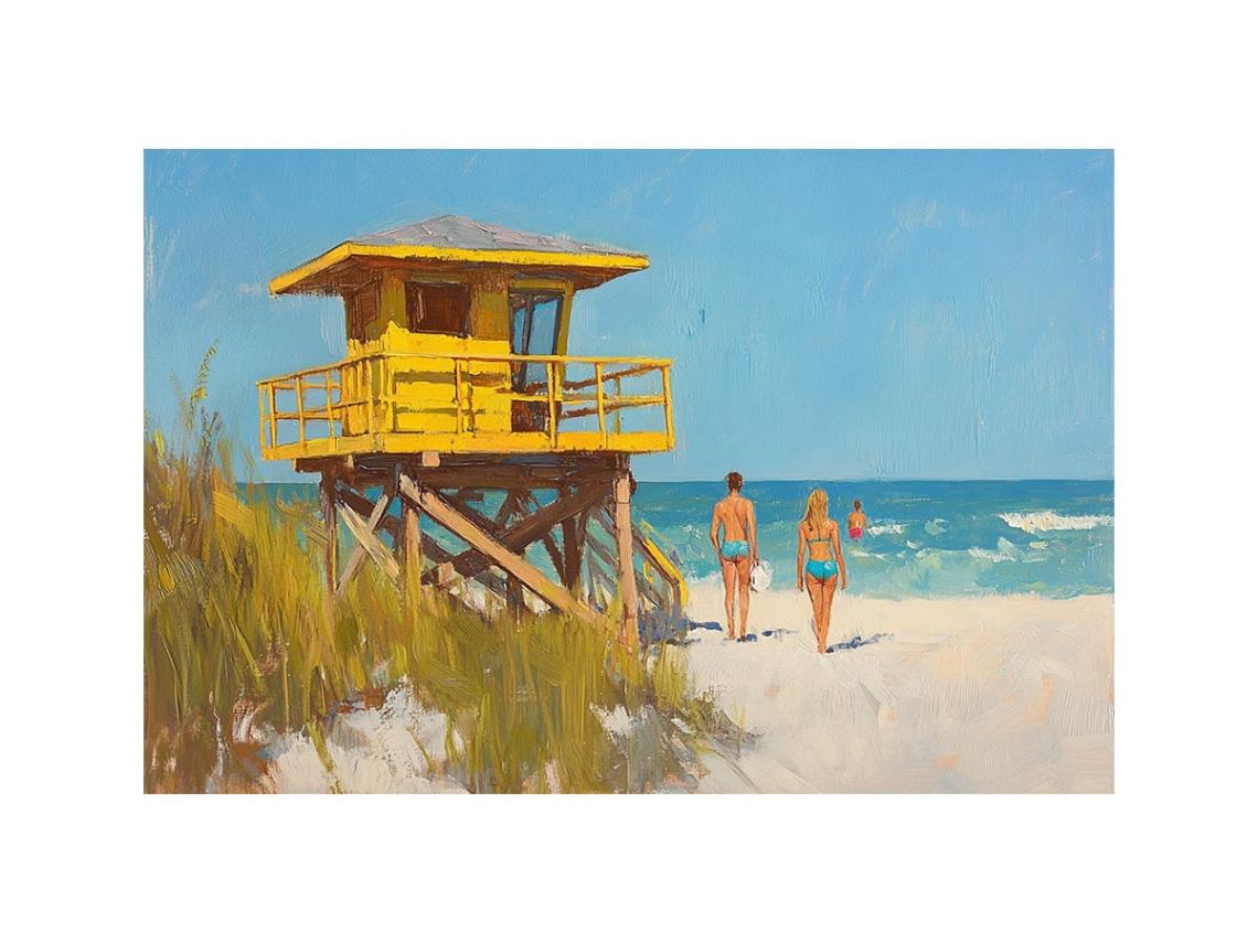 Shoreline Stroll – Canvas Art Prints