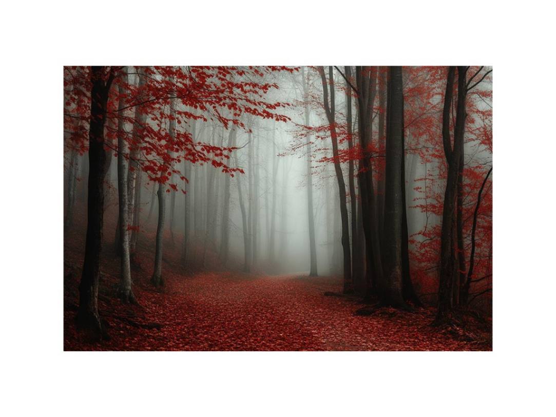 Misty Red Forest – Canvas Art Prints