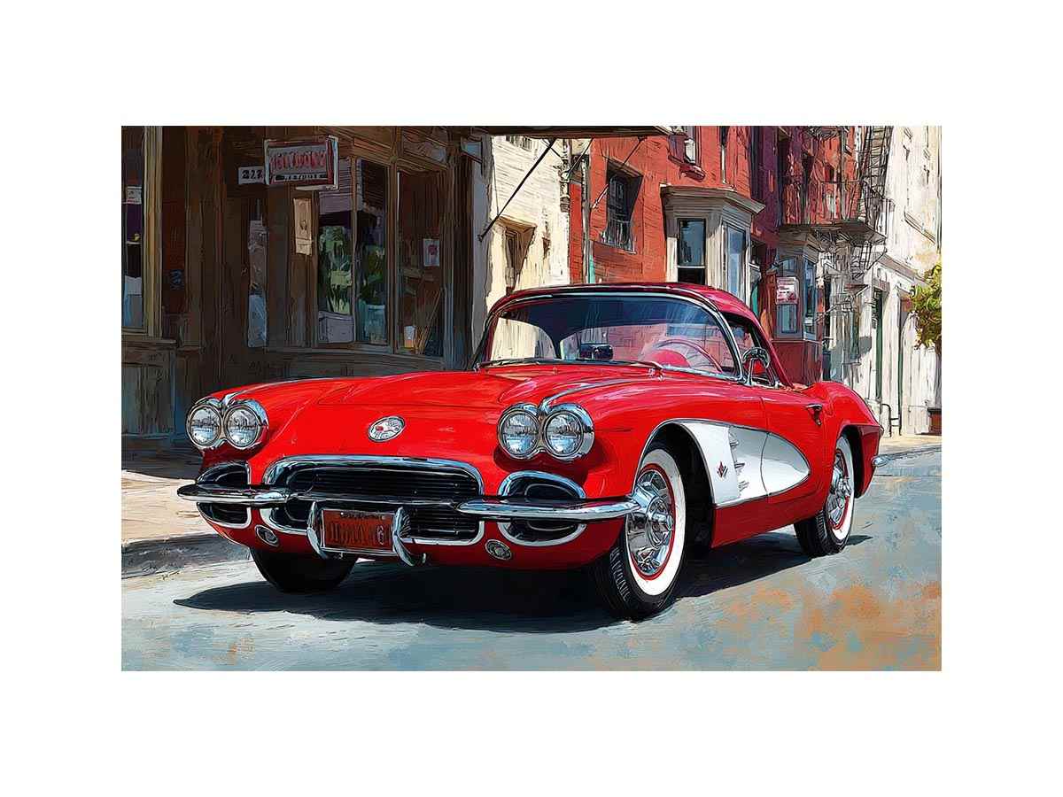Chevrolet Corvette C1 1960 Painting – Canvas Art Prints