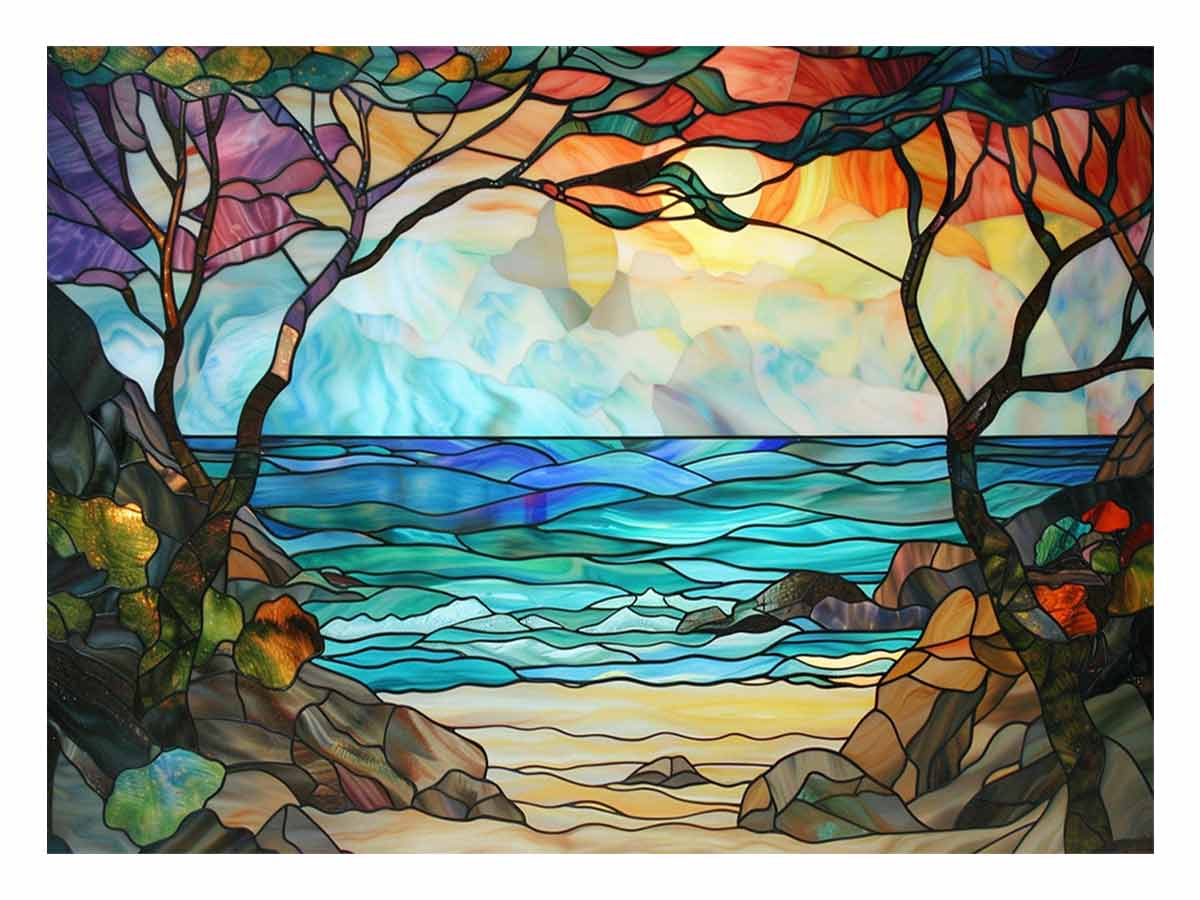 Beach Stained Glass – Canvas Art Prints
