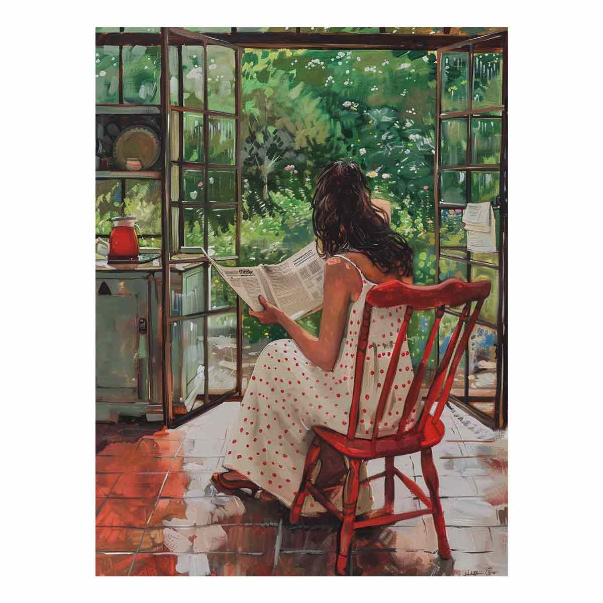 Morning Reading – Canvas Art Prints
