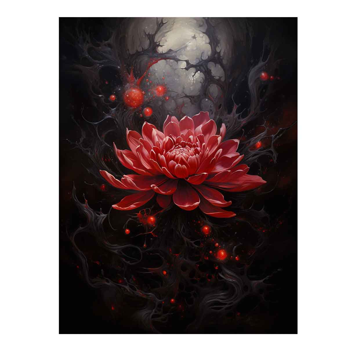 Black Red Rose Art – Canvas Art Prints