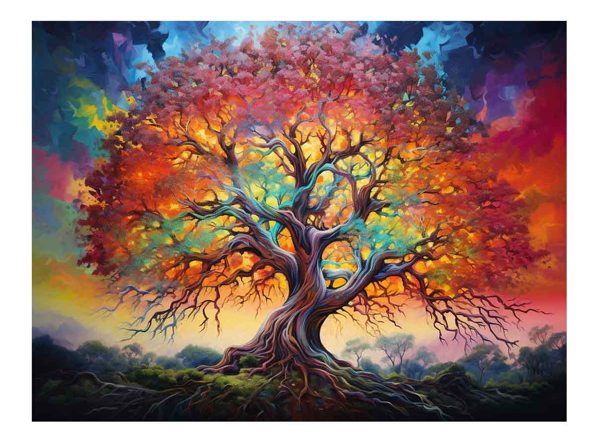 Multicolor Tree Art – Canvas Art Prints