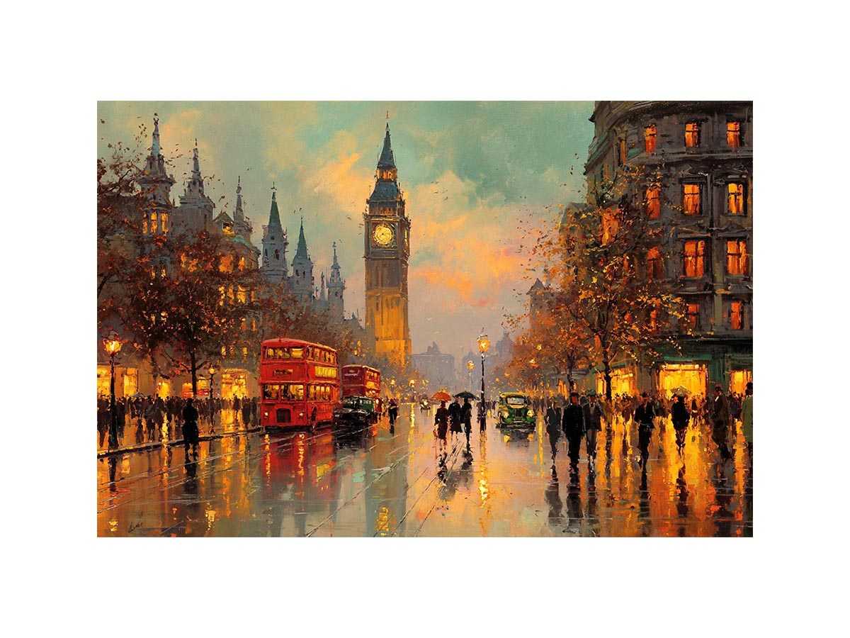 London Clock tower Painting – Canvas Art Prints