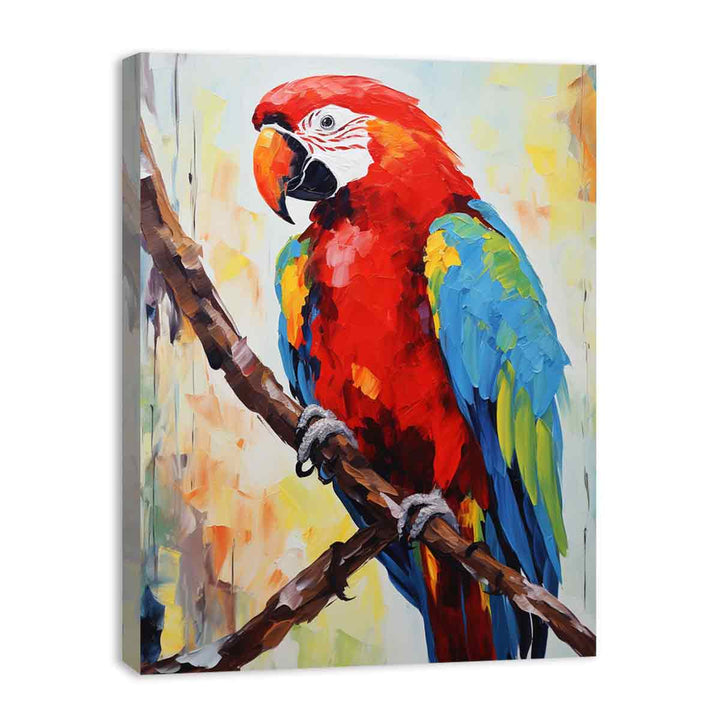 Red Parrot Modern Art Painting – Canvas Art Prints